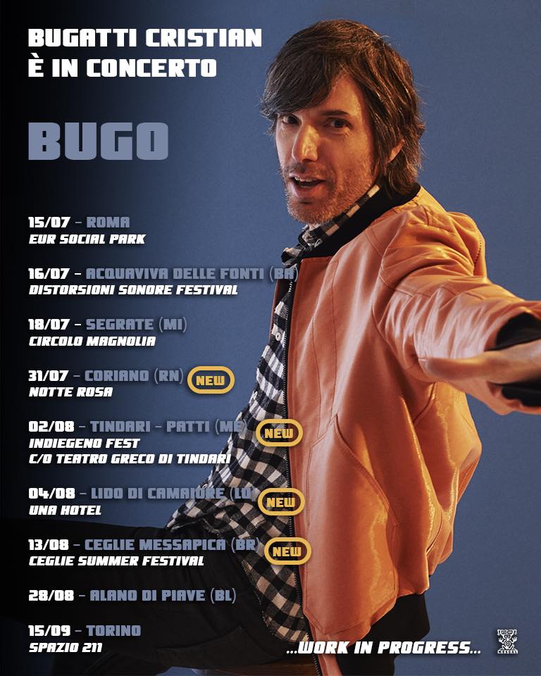 Bugo attraversa l'estate 2021 con nuovi concerti - Date e biglietti